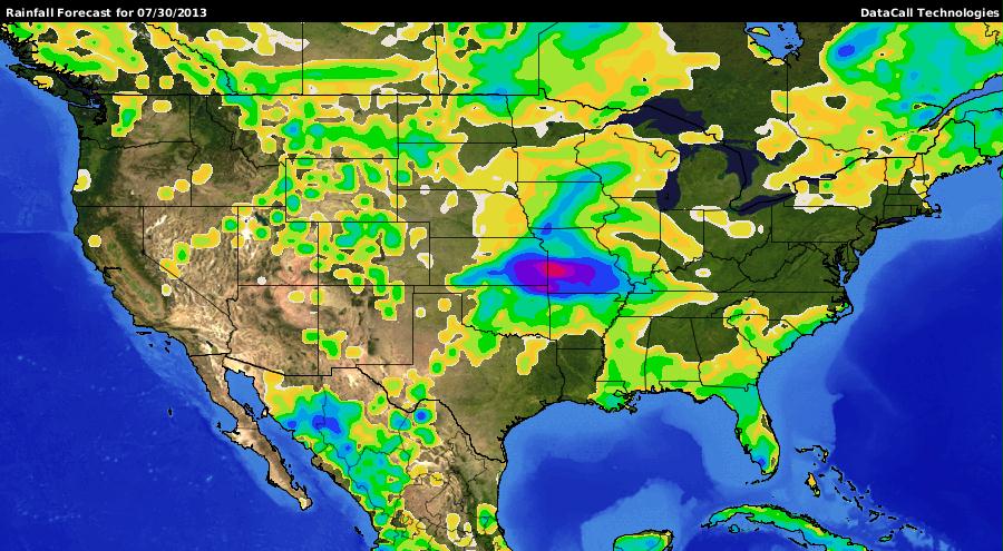 US National Rainfall Forecast Map | Data Call Technologies